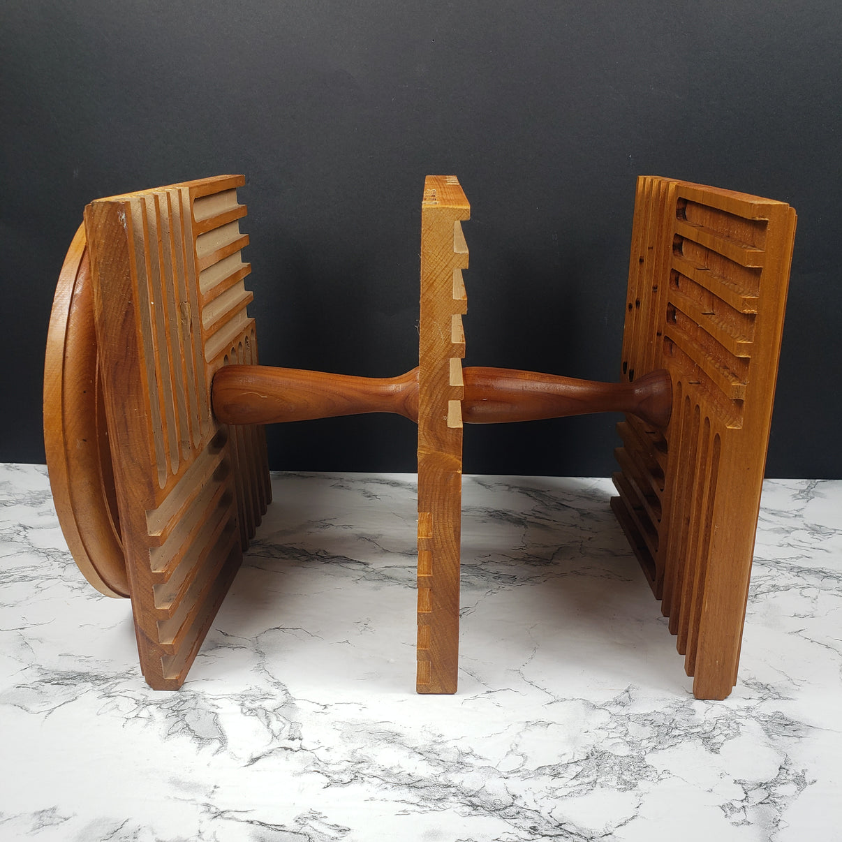 CD Rack Handmade Danish Modern Revolving Solid Wood Vintage – Hometime ...